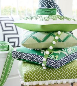 Pom Pom Tape Trimmings in Linen by Thibaut | Jane Clayton