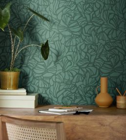 Purity Wallpaper in Forest by 1838 Wallcoverings | Jane Clayton