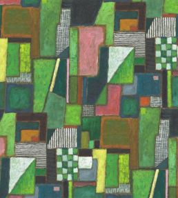 Raku Patchwork Fabric in Emerald by Designers Guild | Jane Clayton