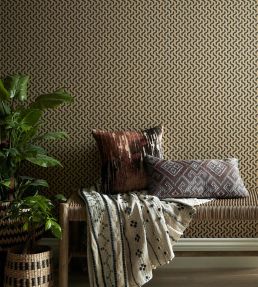 Rattan Wallpaper in Bracken by 1838 Wallcoverings | Jane Clayton