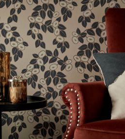 Rosetta Wallpaper in Jet by 1838 Wallcoverings | Jane Clayton
