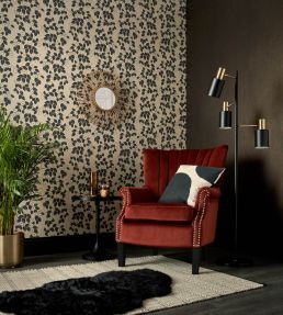 Rosetta Wallpaper in Jet by 1838 Wallcoverings | Jane Clayton