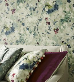 Simi Wallpaper by Sanderson in Opal | Jane Clayton