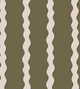 Scroll Stripe Fabric in Hunter by Parker & Jules | Jane Clayton