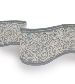 Scrollwork Trimming in Lovat Blue by James Hare | Jane Clayton