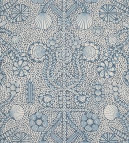 Shell Grotto Fabric in Deep Blue by Fermoie | Jane Clayton