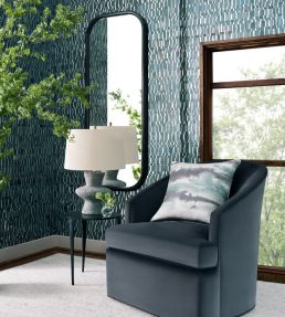 Silver Lining Fabric in Mineral by Thibaut | Jane Clayton