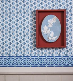 Santa Clara Tile Border Wallpaper in Red by DADO | Jane Clayton