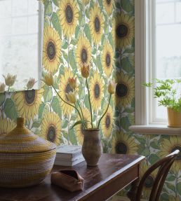 Solrosor Wallpaper in 58 by Borastapeter | Jane Clayton