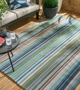 Spectro Stripes Rug in Emerald/Marine/Rust by Harlequin | Jane Clayton