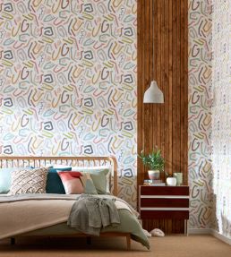 Squiggle Wallpaper in Laurel & Sand by Ohpopsi | Jane Clayton