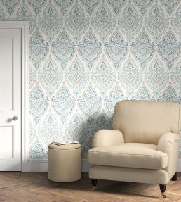Suhani Wallpaper in Azure by The Pure Edit | Jane Clayton