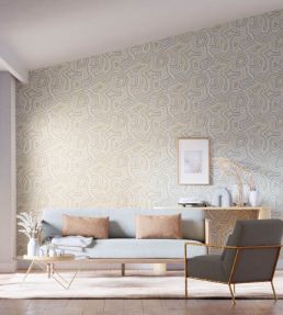 Sunstone Wallpaper in Celestial / Fig Leaf / Nectar by Harlequin | Jane ...