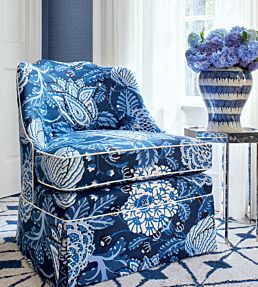 Mitford Fabric by Thibaut in Aqua | Jane Clayton