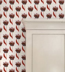 Tulips Wallpaper in White by Ottoline | Jane Clayton