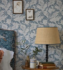 Wallflower Wallpaper in Woad Blue by Morris & Co | Jane Clayton