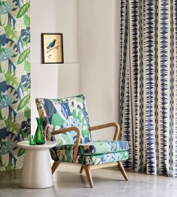 Zylina Fabric in Indigo/Emerald by Osborne & Little | Jane Clayton